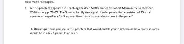 Solved How many rectangles? 1. a. This problem appeared in | Chegg.com