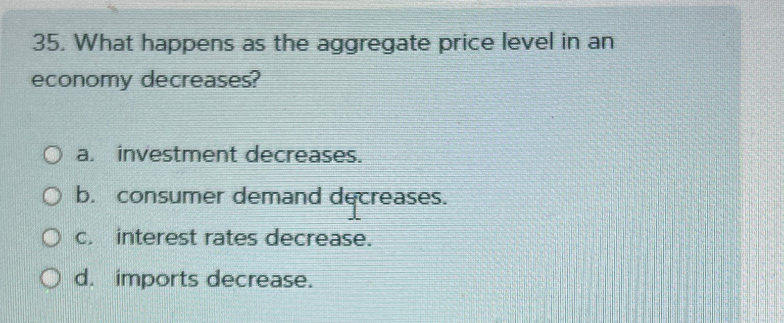 Solved What happens as the aggregate price level in an | Chegg.com