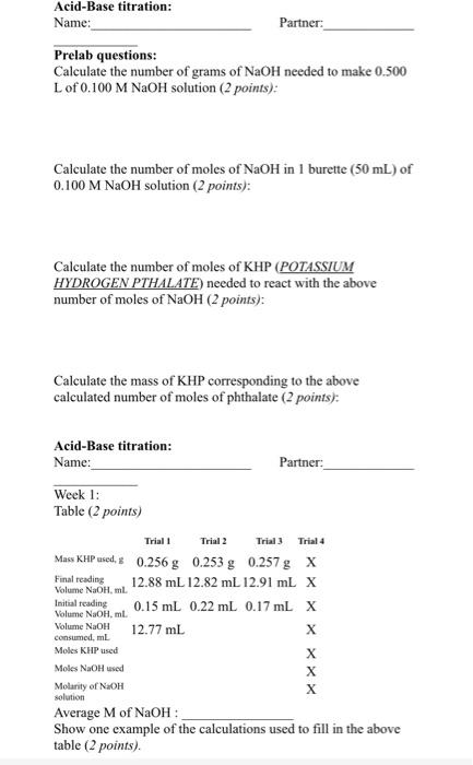 Calculate the average molarity and standard deviation | Chegg.com
