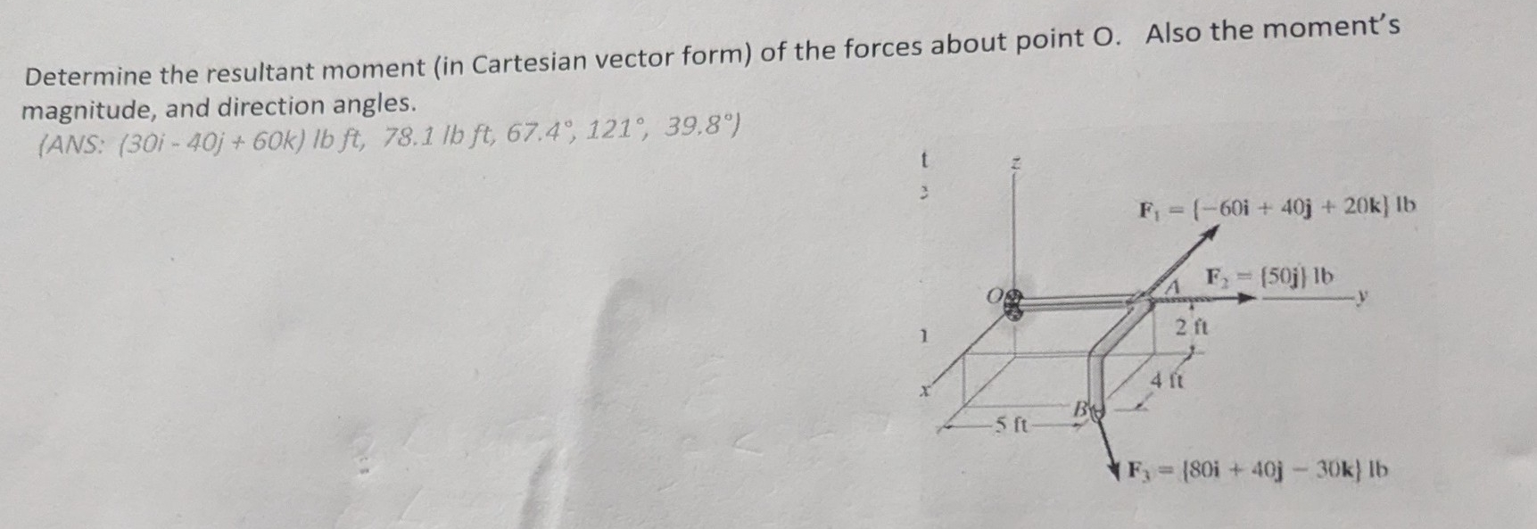 Solved Determine the resultant moment (in Cartesian vector | Chegg.com