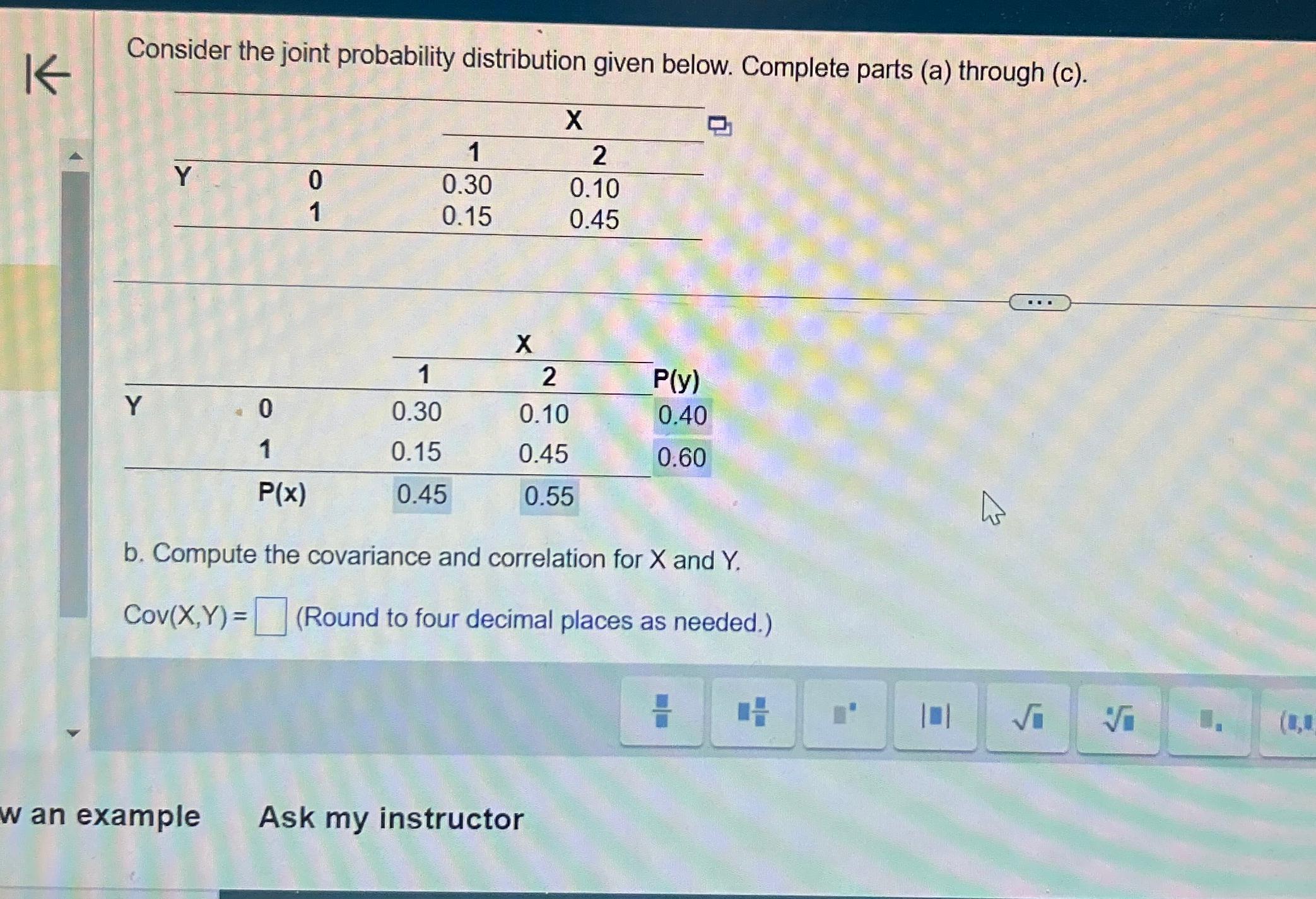 Solved Consider the joint probability distribution given | Chegg.com