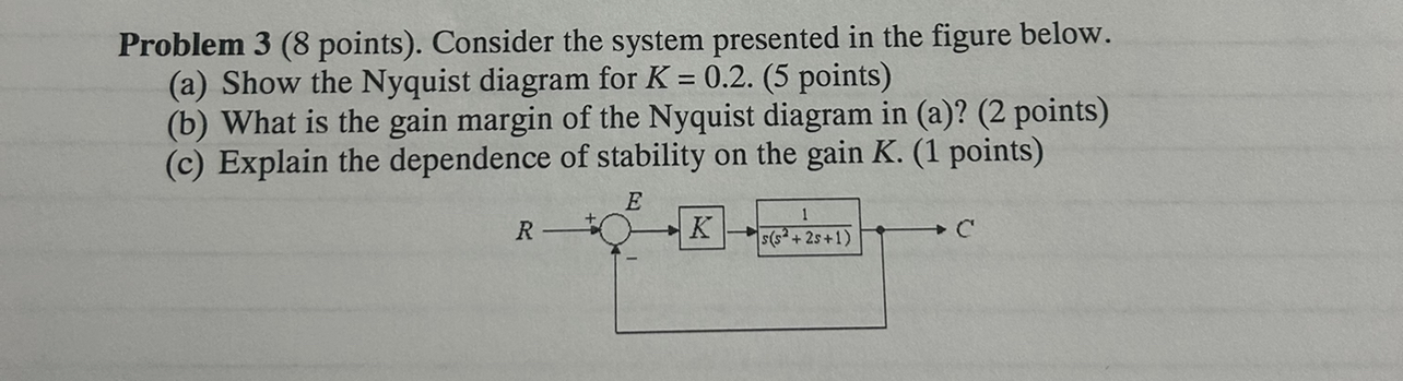 Solved Problem 3 ( 8 ﻿points). ﻿Consider the system | Chegg.com