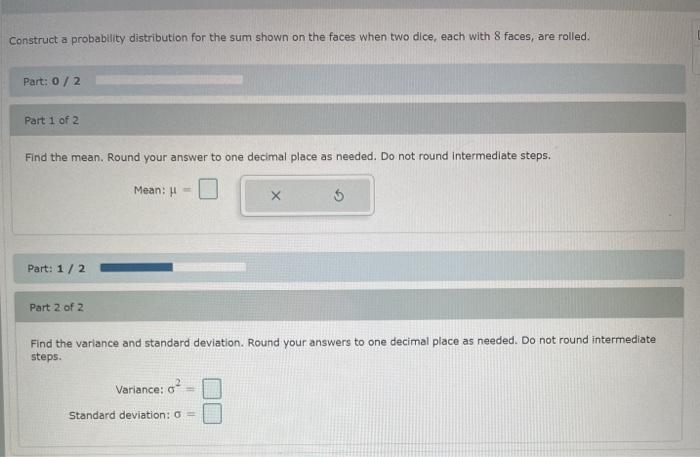 Solved Construct a probability distribution for the sum | Chegg.com