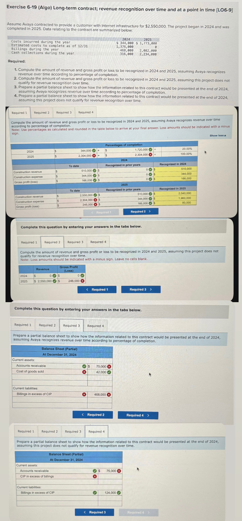 Solved please fix my incorrect answers for all requirements | Chegg.com