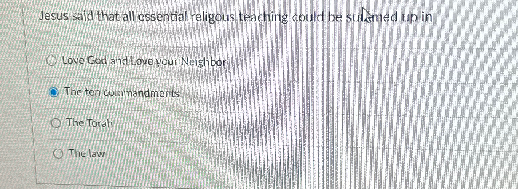 Solved Jesus said that all essential religous teaching could | Chegg.com