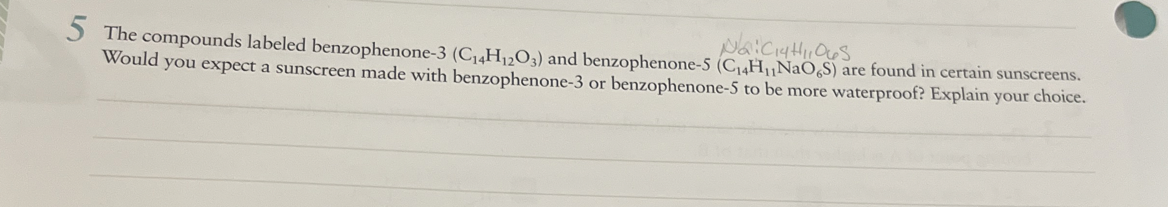 Solved Would you expect a sunscreen made with benzophenone-3 | Chegg.com