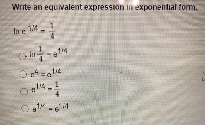 Solved Write an equivalent expression in exponential form. | Chegg.com