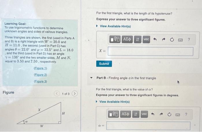 Solved Learning Goal: For the second triangle, what is the | Chegg.com