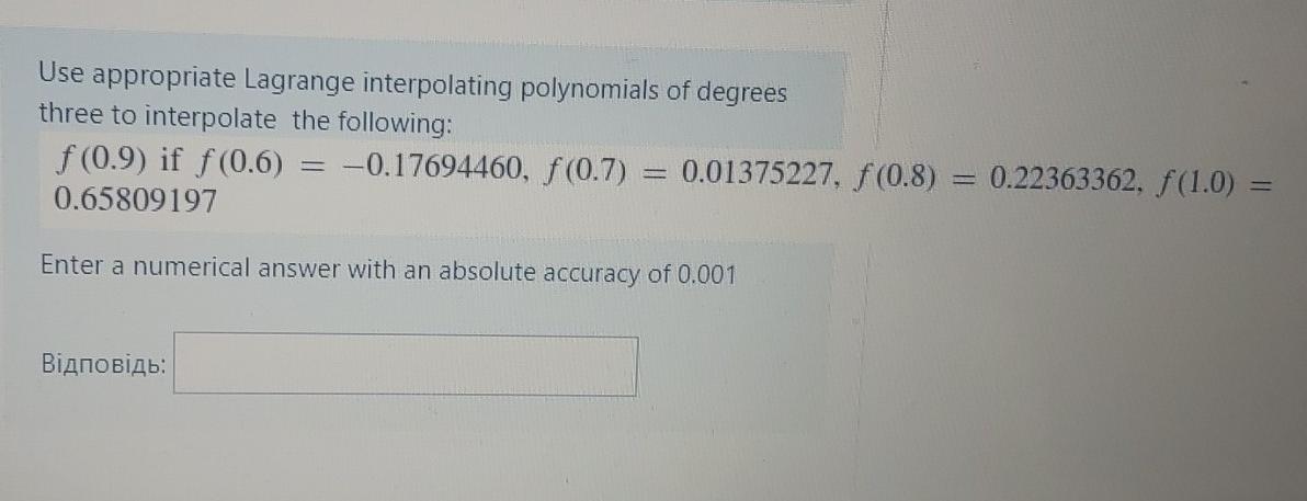 Solved Use appropriate Lagrange interpolating polynomials of | Chegg.com