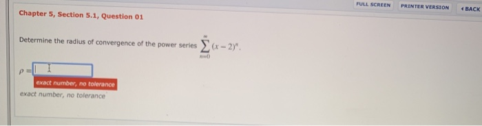 Solved FULL SCREEN PRINTER VERSION BACK Chapter 5, Section | Chegg.com