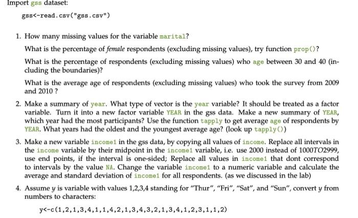 Solved Import gss dataset: gas