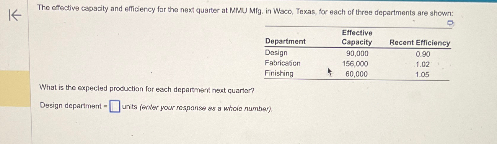 Solved The effective capacity and efficiency for the next | Chegg.com