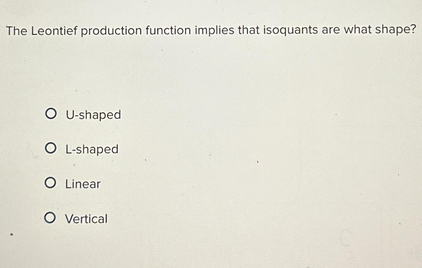 Solved The Leontief production function implies that | Chegg.com