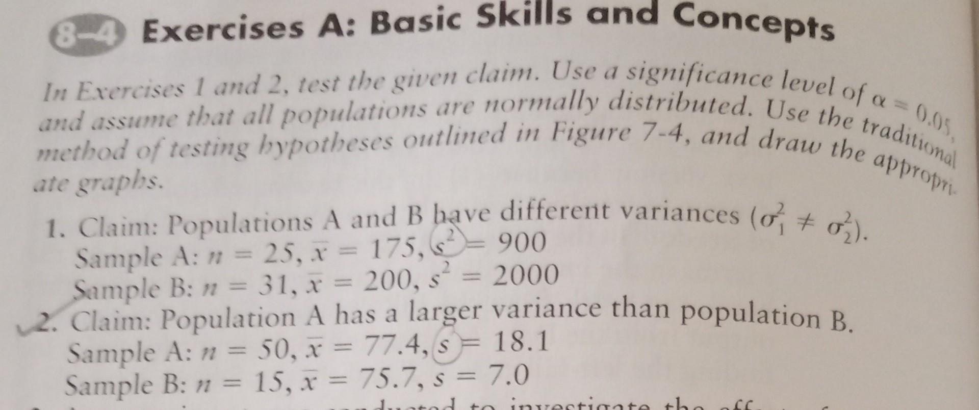 Solved In Exercises 1 and 2, test the given claim. Use a | Chegg.com