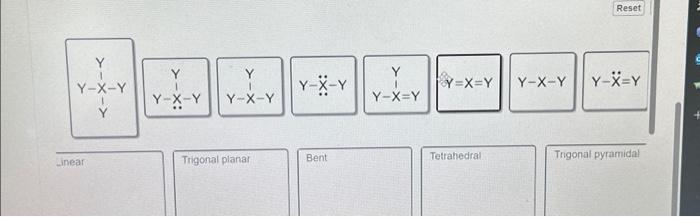 Solved Y Y-X-Y Y Linear >-X: Y Y-X-Y Y-X-Y Y Trigonal planar | Chegg.com
