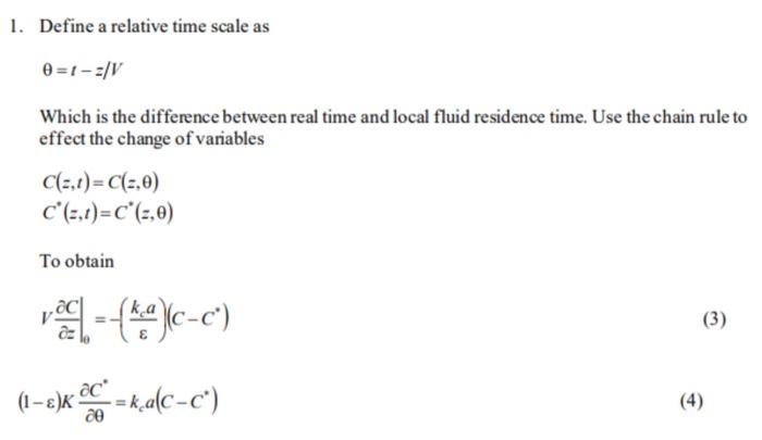 1. Define a relative time scale as θ=t−z/V Which is | Chegg.com