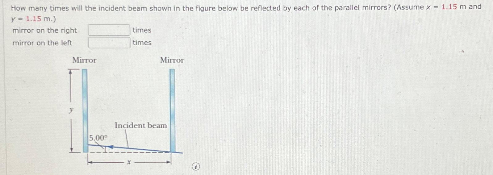 Solved How many times will the incident beam shown in the | Chegg.com