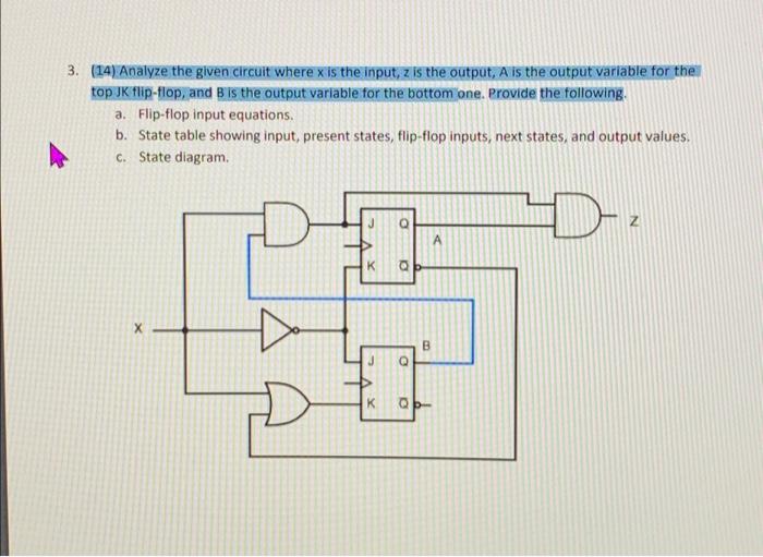 Solved 3. (14) Analyze the given circuit where x is the | Chegg.com