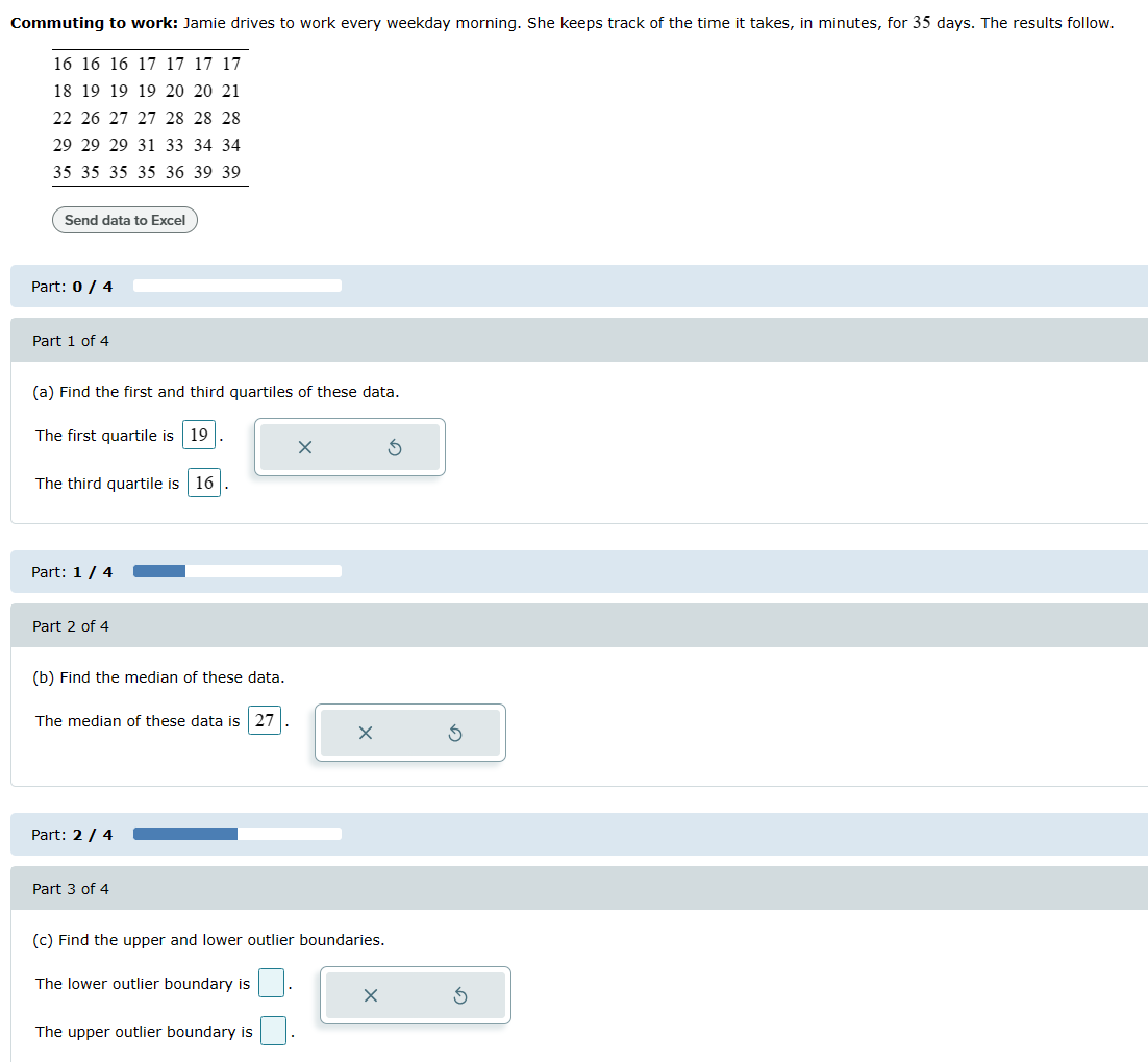 Solved Commuting to work: Jamie drives to work every weekday | Chegg.com