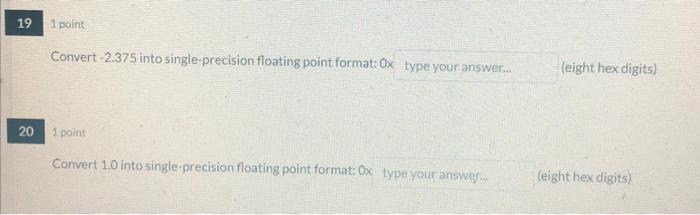 Solved Convert - 2.375 into single-precision floating point | Chegg.com