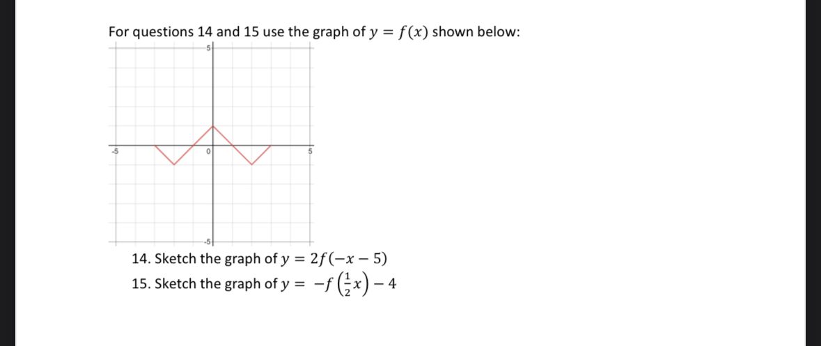 Solved For auestions 14 ﻿and 15 ﻿use the graph of y=f(x) | Chegg.com