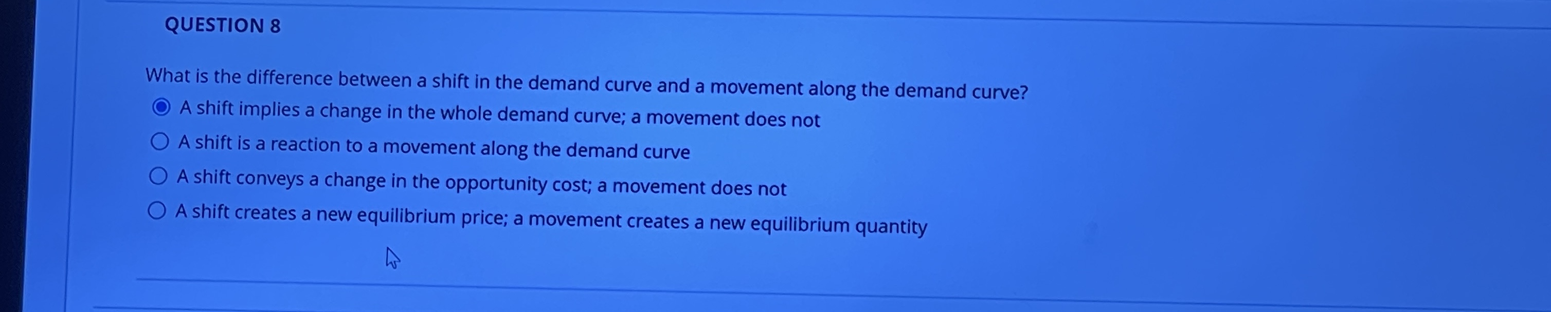 Solved QUESTION 8What is the difference between a shift in | Chegg.com