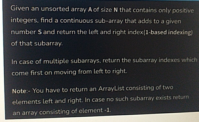 Solved Given an unsorted array A of size N that contains | Chegg.com