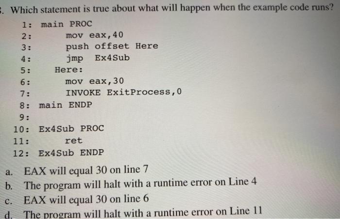 Solved 3. Which statement is true about what will happen | Chegg.com