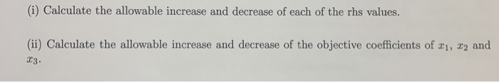 Solved Calculate the allowable increase and decrease of each | Chegg.com