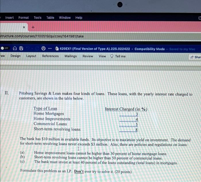 Solved Insert Format Tools Table Window Help + + | Chegg.com