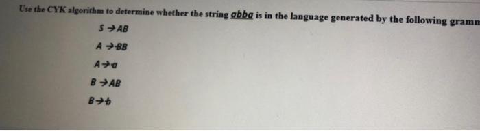 Solved Use the CYK algorithm to determine whether the string | Chegg.com