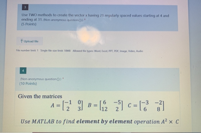 Solved Use TWO methods to create the vector x having 21 | Chegg.com