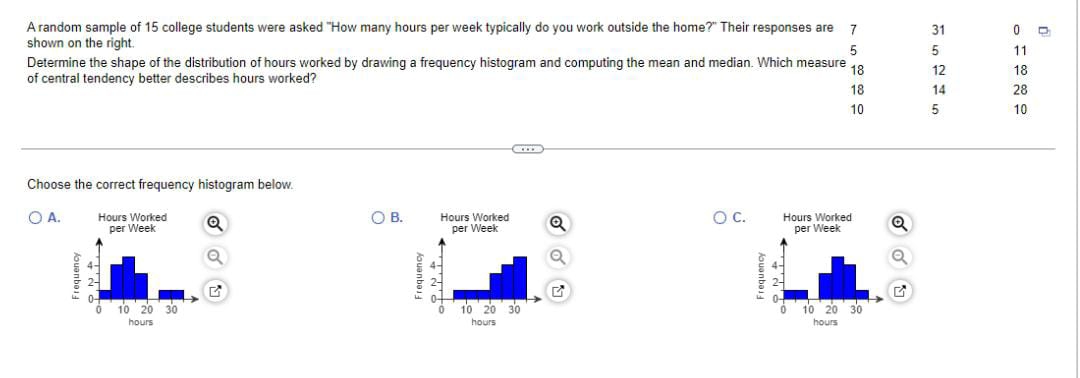 Solved A random sample of 15 ﻿college students were asked | Chegg.com