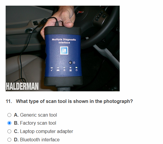 Solved What type of scan tool is shown in the photograph?A. | Chegg.com