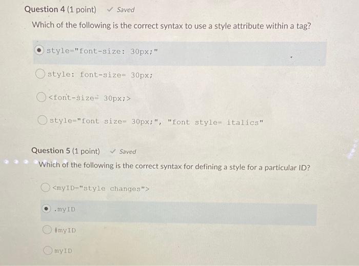 Solved Question 4 (1 point) Saved Which of the following | Chegg.com