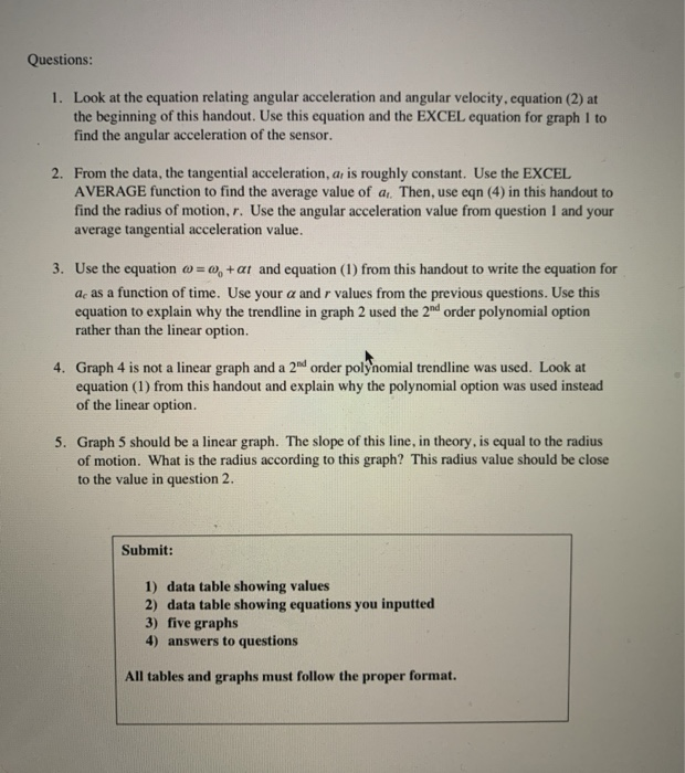 Solved Rotational Motion Lab (1) a = res? (2) a = doen (3) | Chegg.com