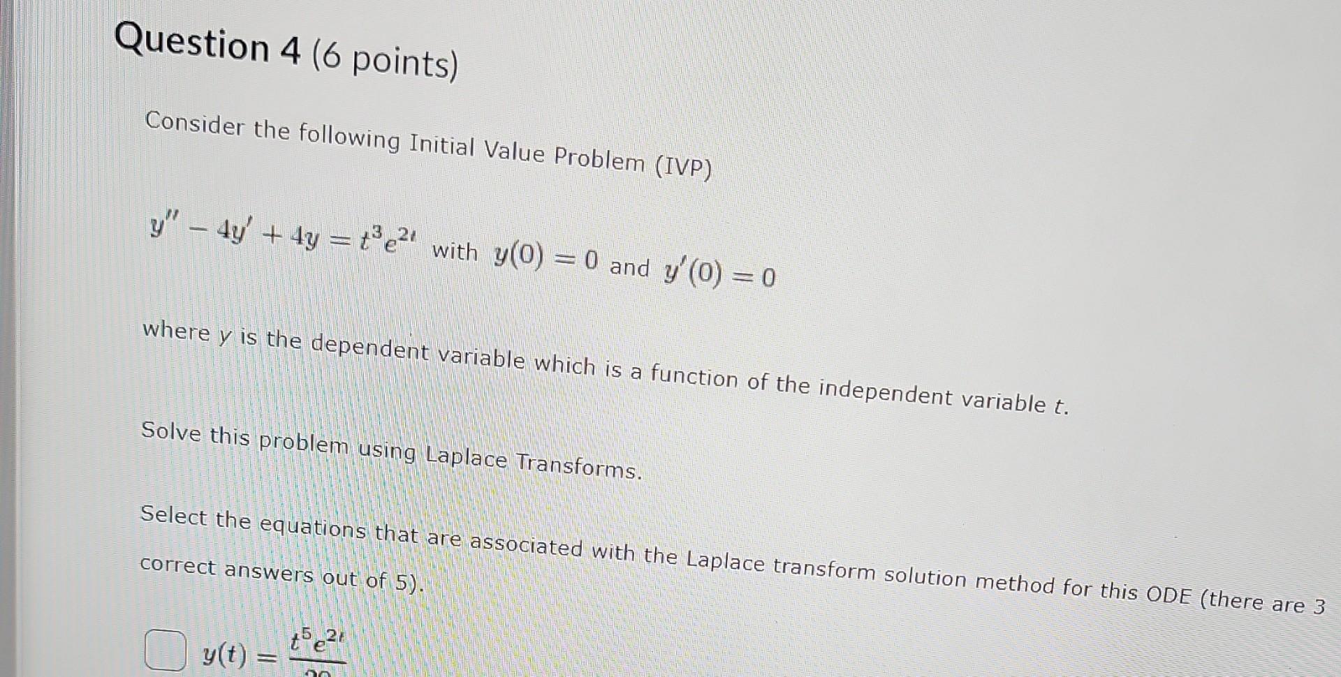 Solved Consider the following Initial Value Problem (IVP) | Chegg.com