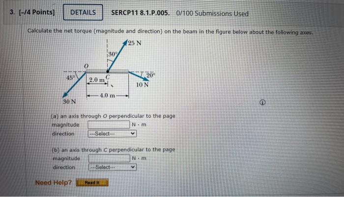 Solved Calculate the net torque (magnitude and direction) on | Chegg.com