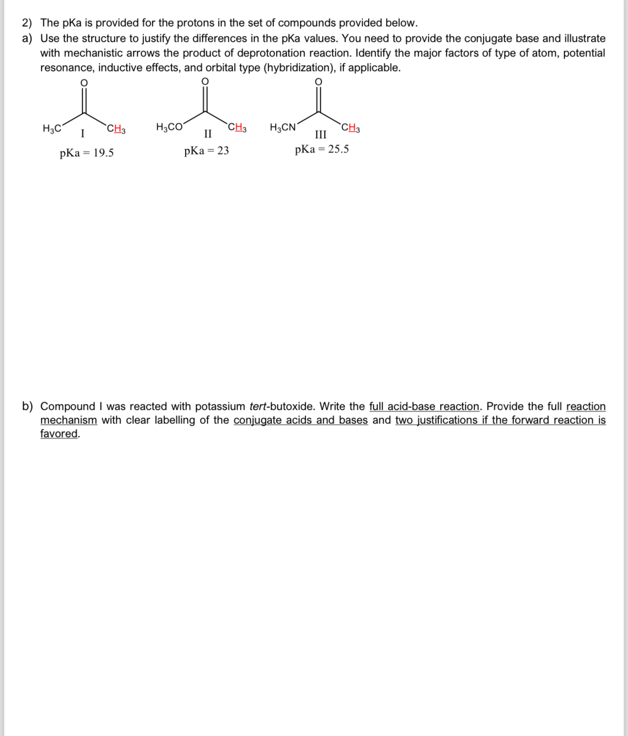 Solved by an EXPERT The pKa is provided for the protons in the set of | Chegg.com