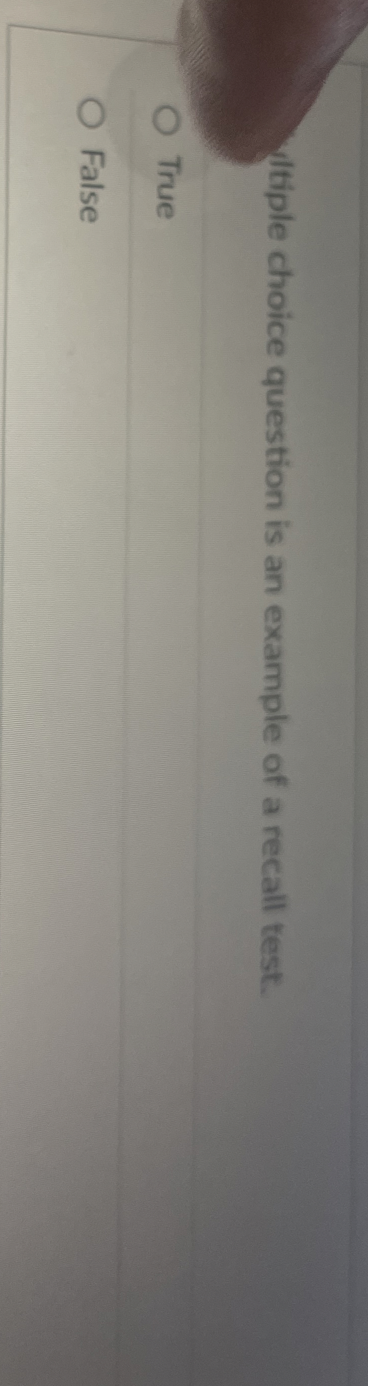 Solved Itiple choice question is an example of a recall | Chegg.com