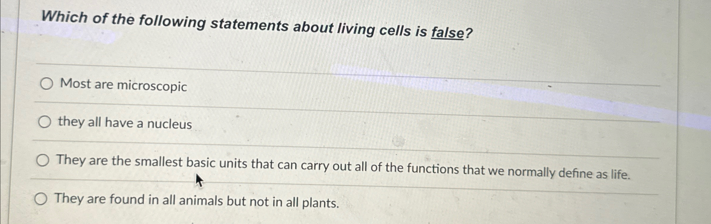 Solved Which of the following statements about living cells | Chegg.com