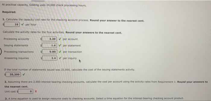 Simplifying the ABC System: TDABC Golding Bank | Chegg.com