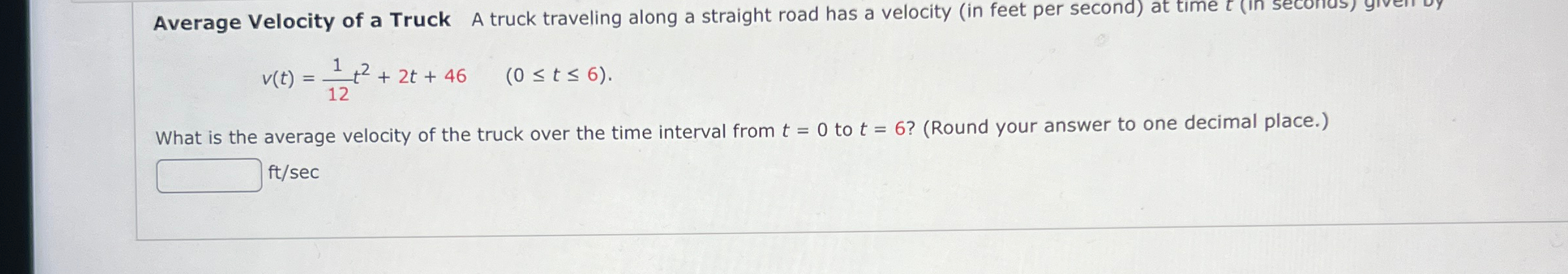 Solved Average Velocity of a Truck A truck traveling along a | Chegg.com