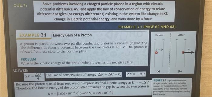 Solved OUE.7) Solve problems involving a charged particle | Chegg.com