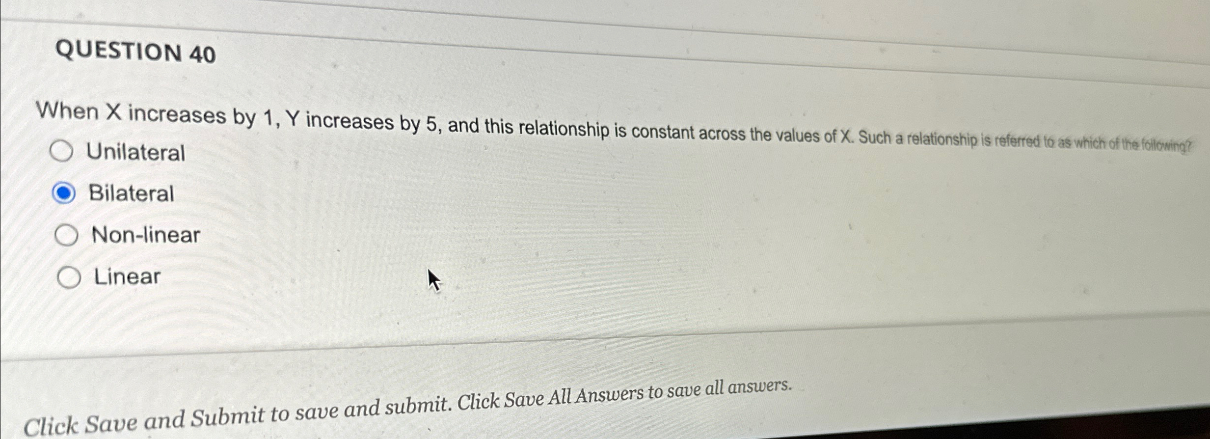 Solved QUESTION 40When x ﻿increases by 1,Y ﻿increases by 5 , | Chegg.com