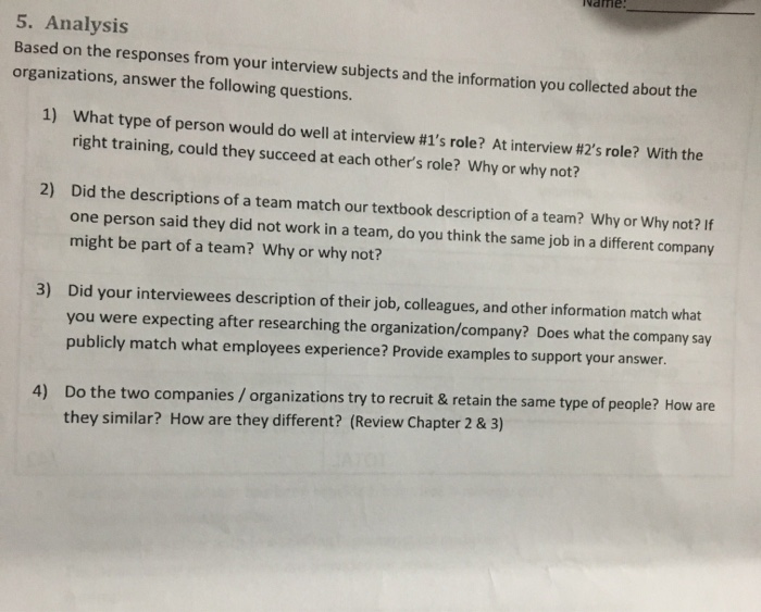 Interview Assignments 1 Informational Interview This