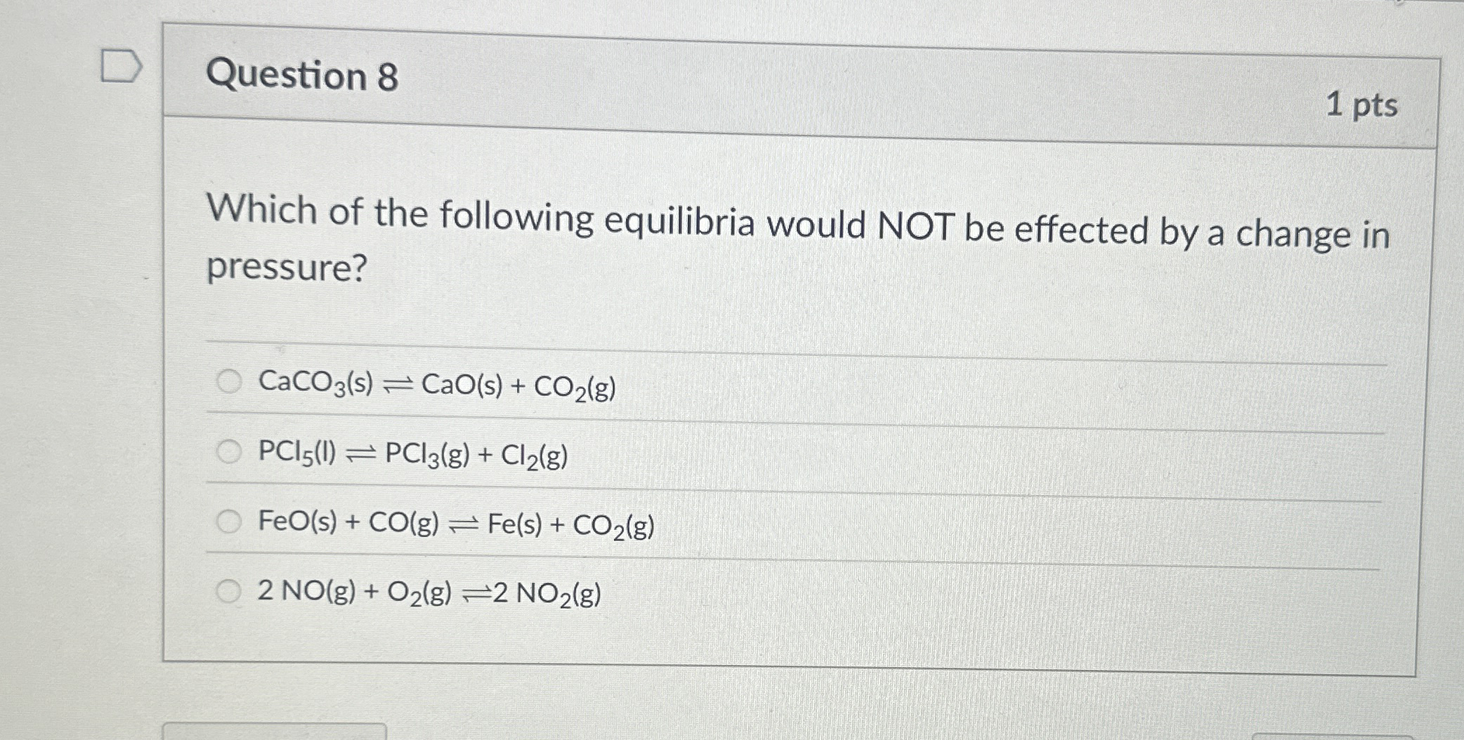 Solved Question 81 ﻿ptsWhich of the following equilibria | Chegg.com