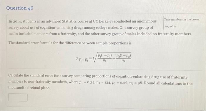 Solved Question 46 Type numbers in the boxes In 2014, | Chegg.com