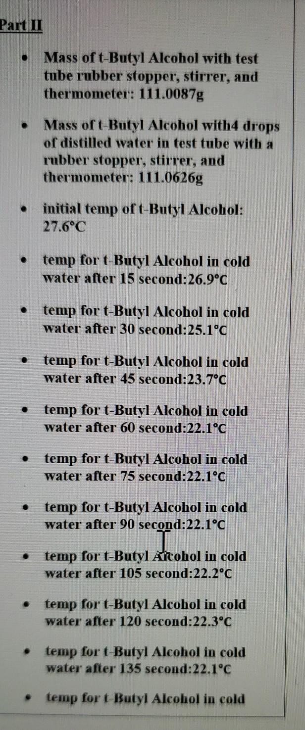 Solved Part II 5. Using Excel, construct a cooling curve of | Chegg.com