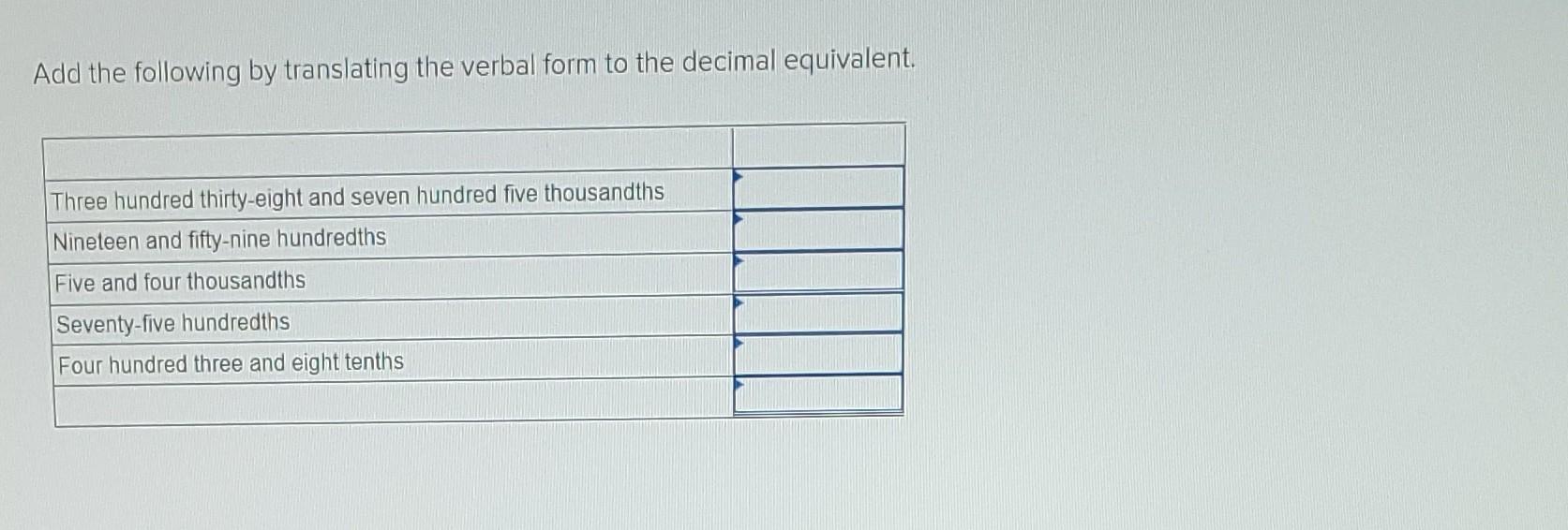 Solved Add the following by translating the verbal form to | Chegg.com
